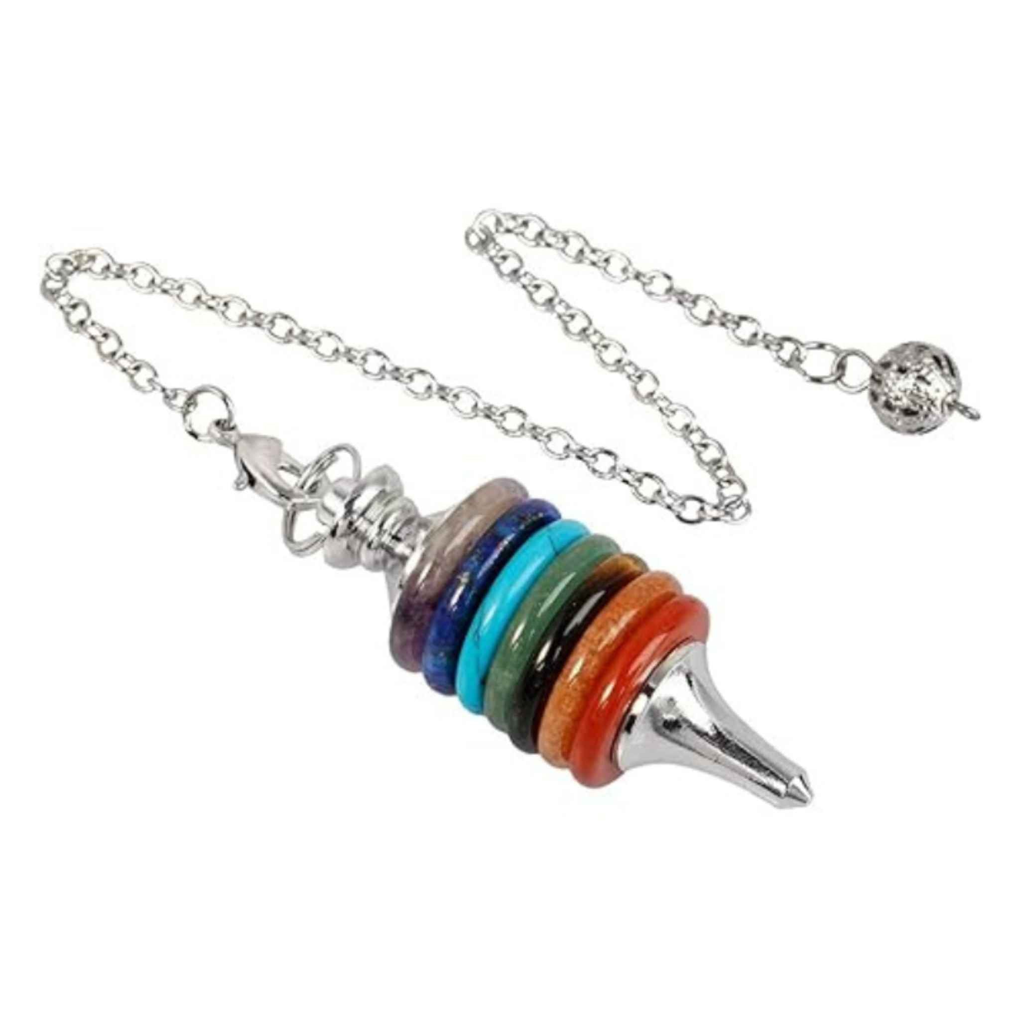 Harmony Awaits: Layered 7 Chakra Pendulum – Down To Earth