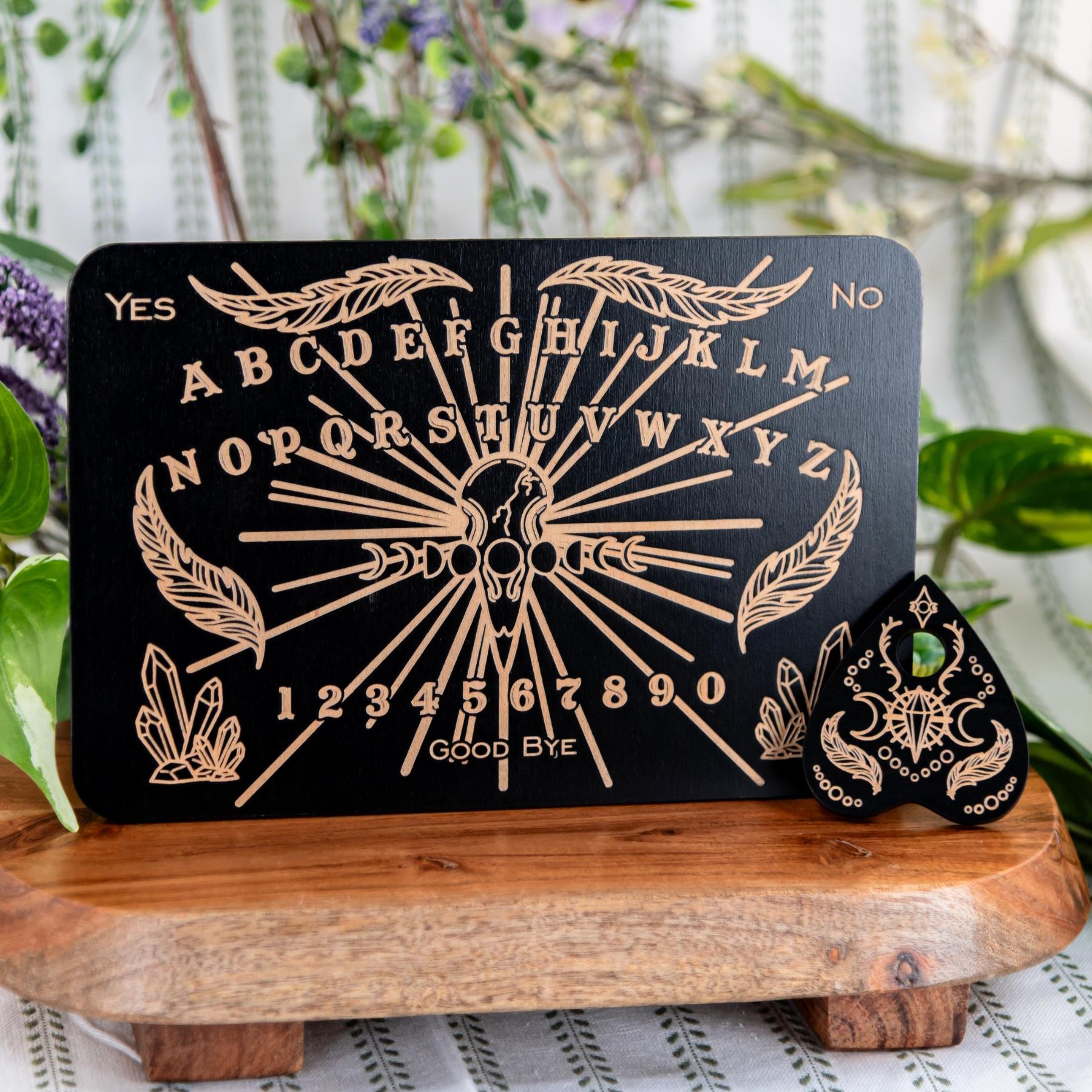 Crow & Crystal Mini Spirit Board | Ouija Board – Down To Earth