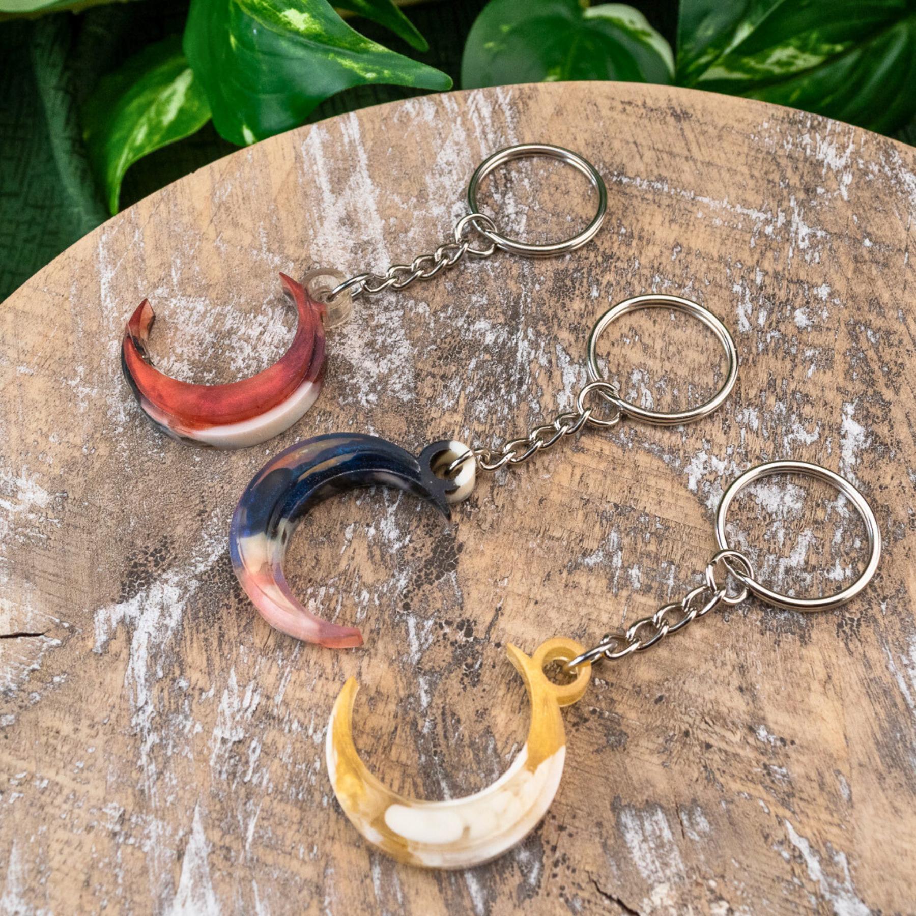 Moon Resin Keychain | Handmade Celestial Keychains – Down To Earth