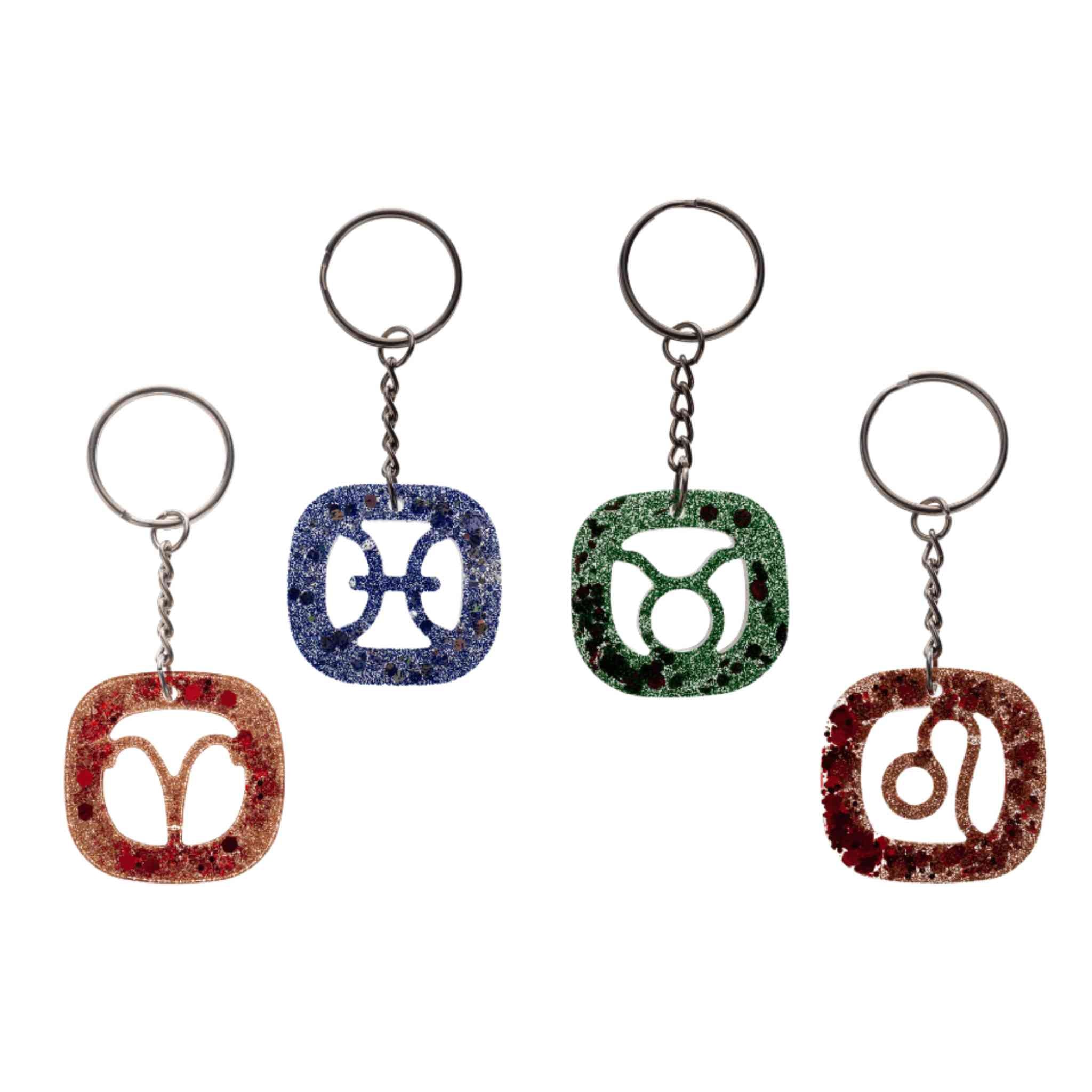 Zodiac Shine: Glitter Keychains – Down To Earth
