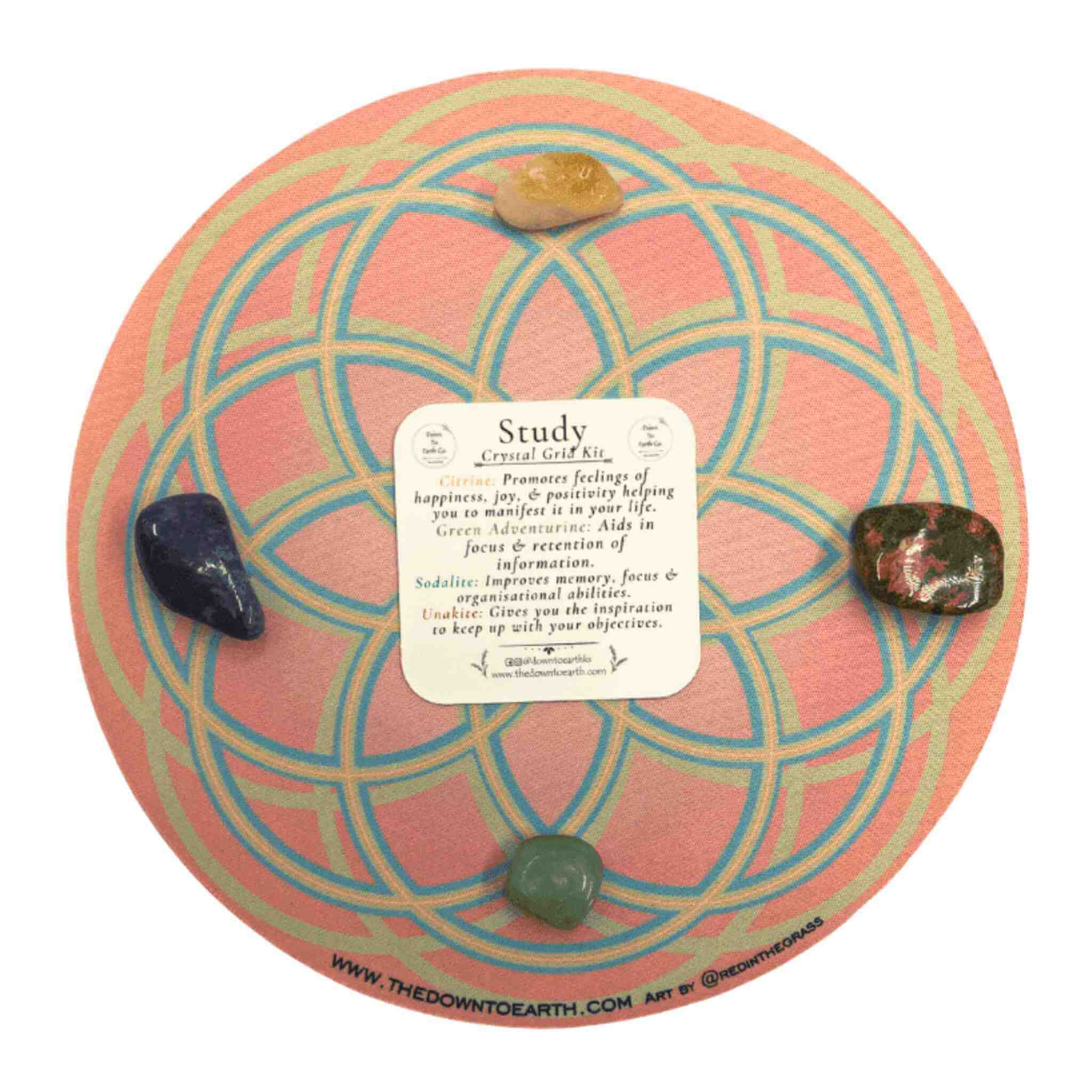 Study Crystal Grid Kit - Boost Concentration – Down To Earth