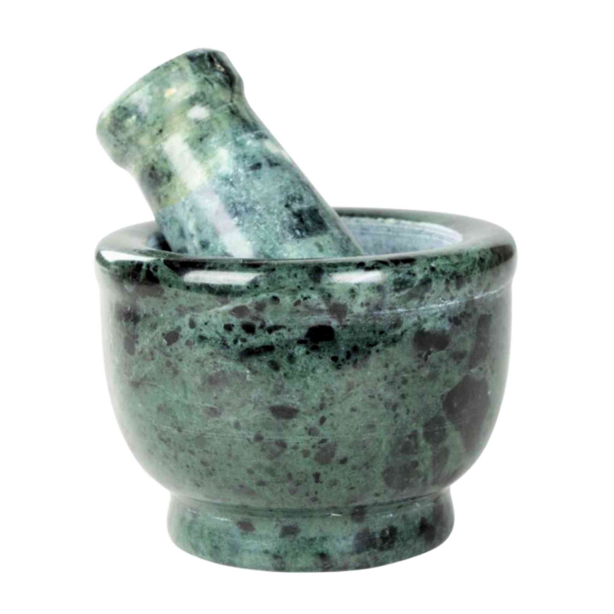 Crush Desires with Elegance with This Green Marble 2" Mortar & Pestle ...